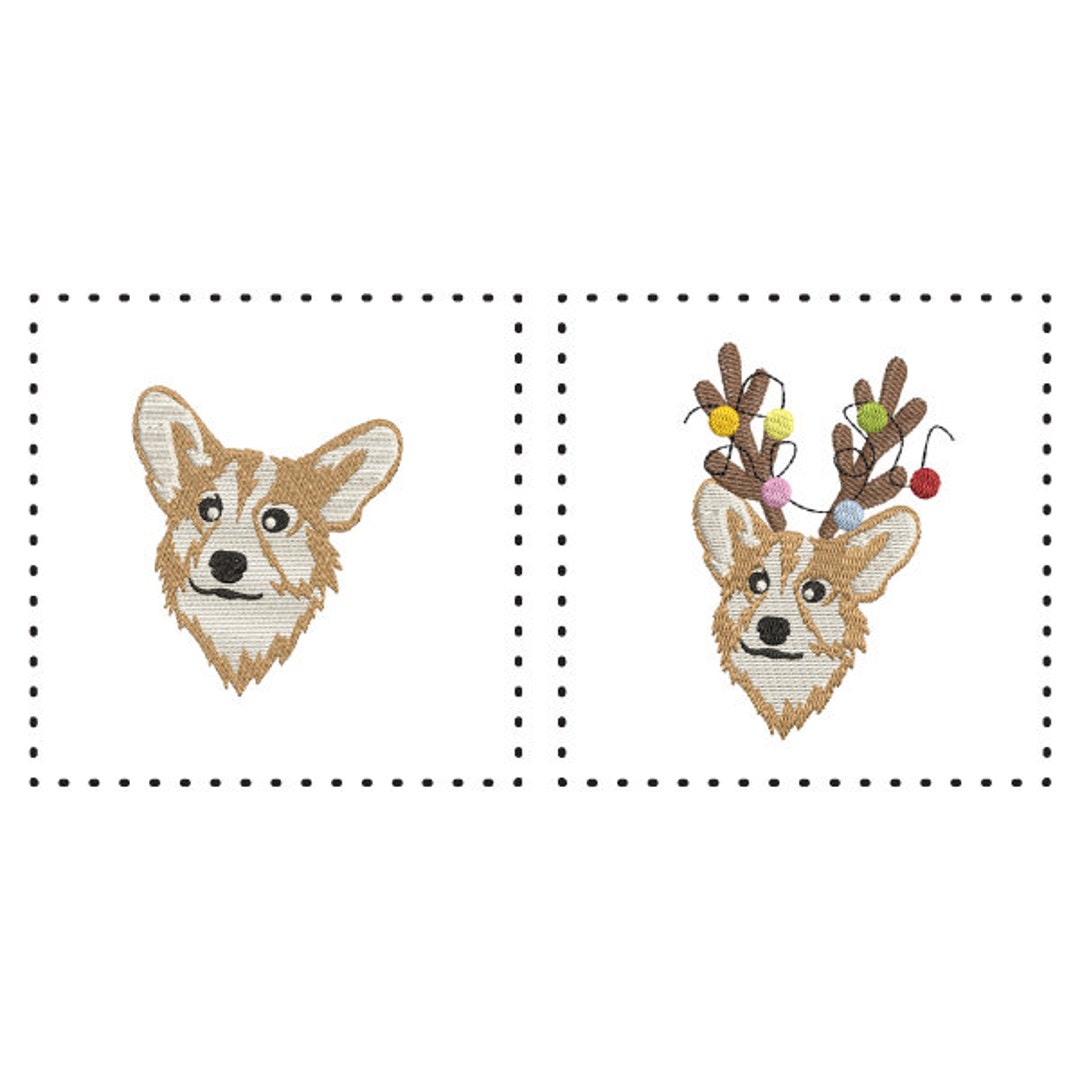 Corgi Embroidery Design, Corgi Christmas Embroidery, Corgi Dog ...