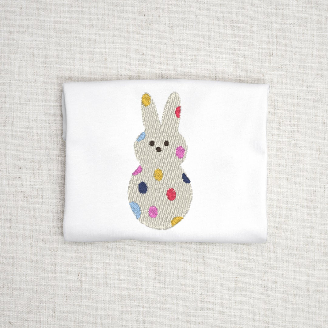 Peeps Embroidery Design, Bunny Embroidery, Polka Dot Bunny, Easter ...