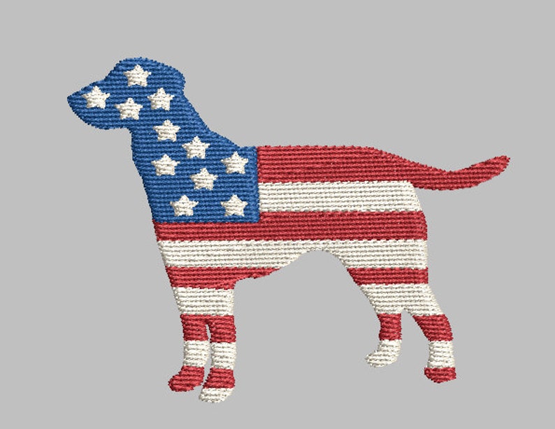 American Flag Embroidery, Dog Flag Machine Embroidery Design, Fourth of ...