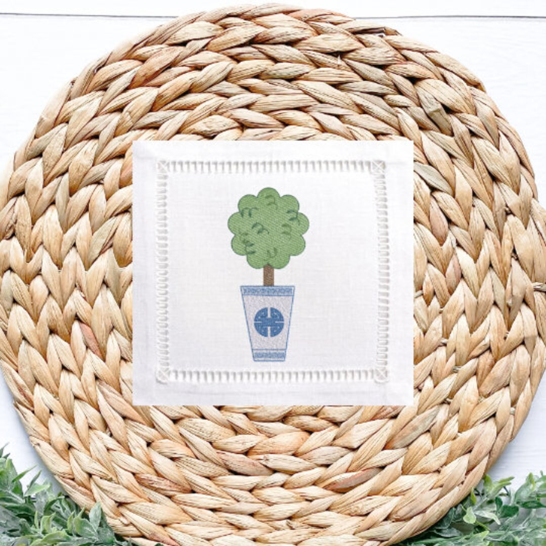 Chinoiserie Topiary Embroidery Design Boxwood Machine Embroidery File ...