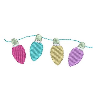 Christmas Lights Embroidery Design - String Lights Embroidery ...
