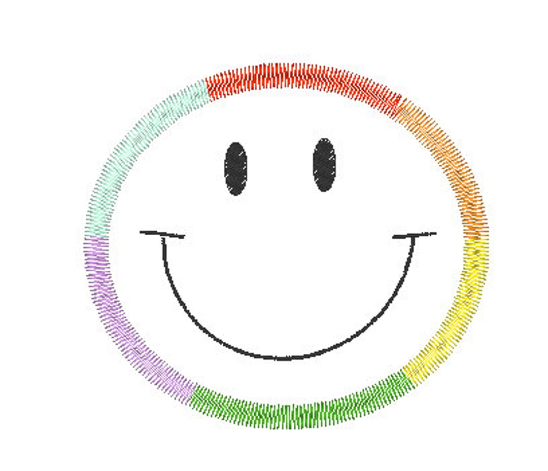 Rainbow Smile Face Machine Embroidery Design. Rainbow Smile, Smile ...