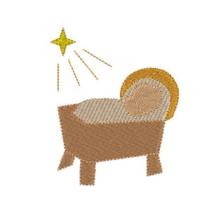 Manger Embroidery Design, Christmas Embroidery Design, Manger ...