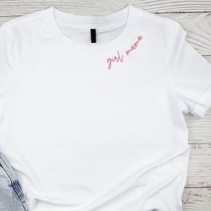 Girl Mama Embroidery Design, Girl Mama Collar Embroidery, Mama Collar ...