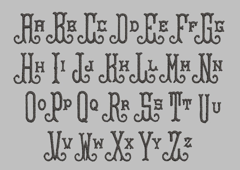 Tuscan Embroidery Font Monogram Font for Machine Embroidery - Etsy