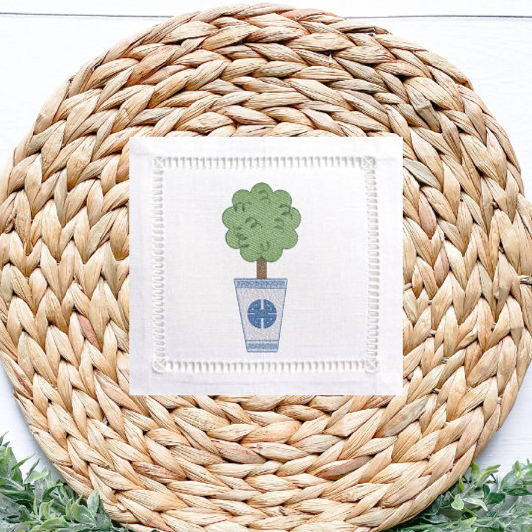 Chinoiserie Topiary Embroidery - Blue Willow - Machine Embroidery File ...