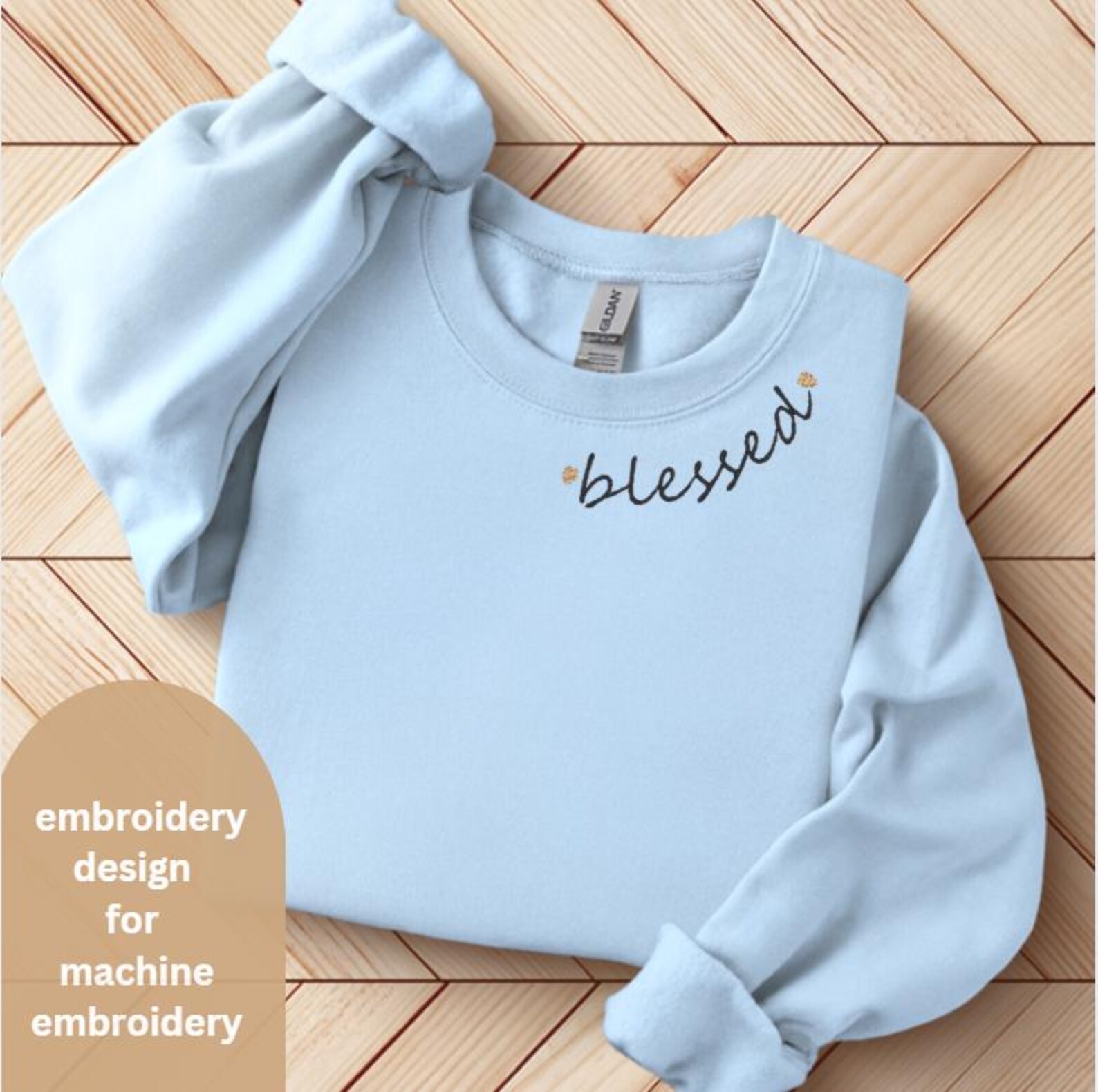 Blessed Embroidery Design for Collar or Neckline Machine Embroidery ...
