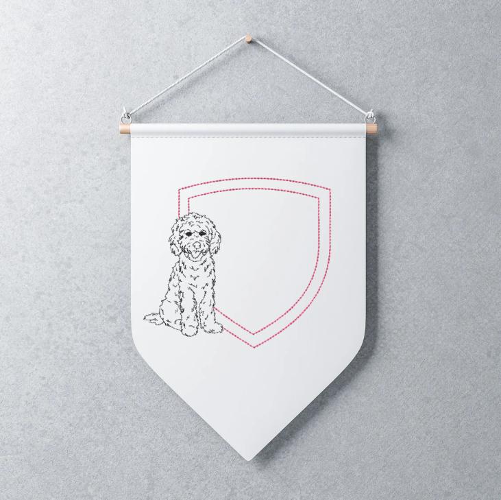 Goldendoodle Crest Embroidery Design – Digital Dog Monogram Frame for ...