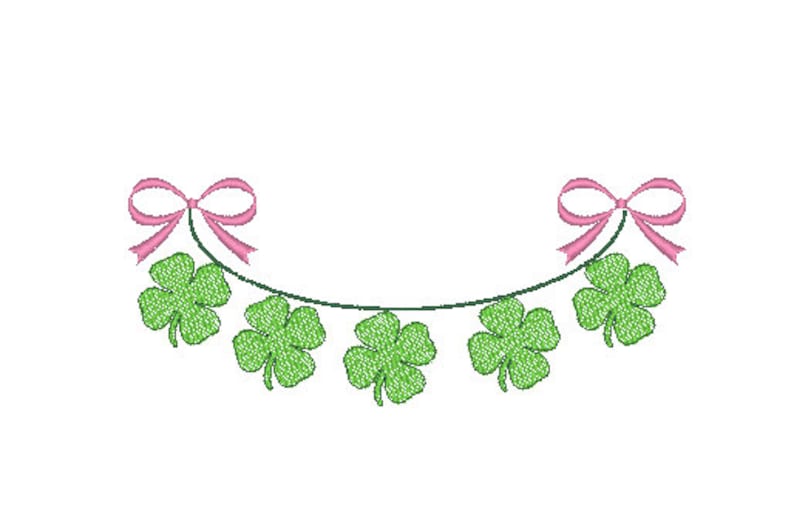 Shamrock Embroidery Design Banner With Bows Machine - Etsy
