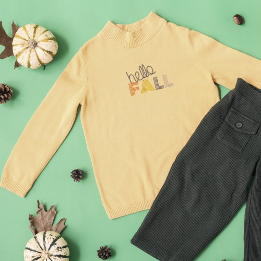 Hello Fall Embroidery Design Fall Machine Embroidery Simple - Etsy