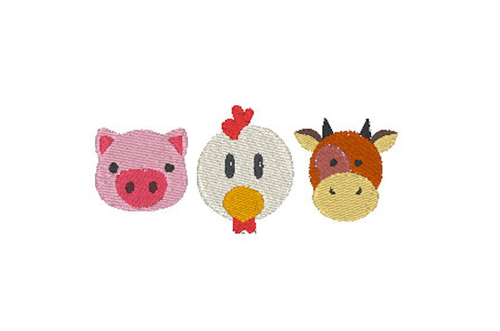 Farm Animal Machine Embroidery Design File Includes Pig - Etsy