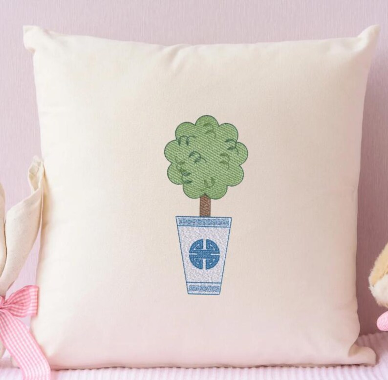 Chinoiserie Topiary Embroidery Design Boxwood Machine Embroidery File ...