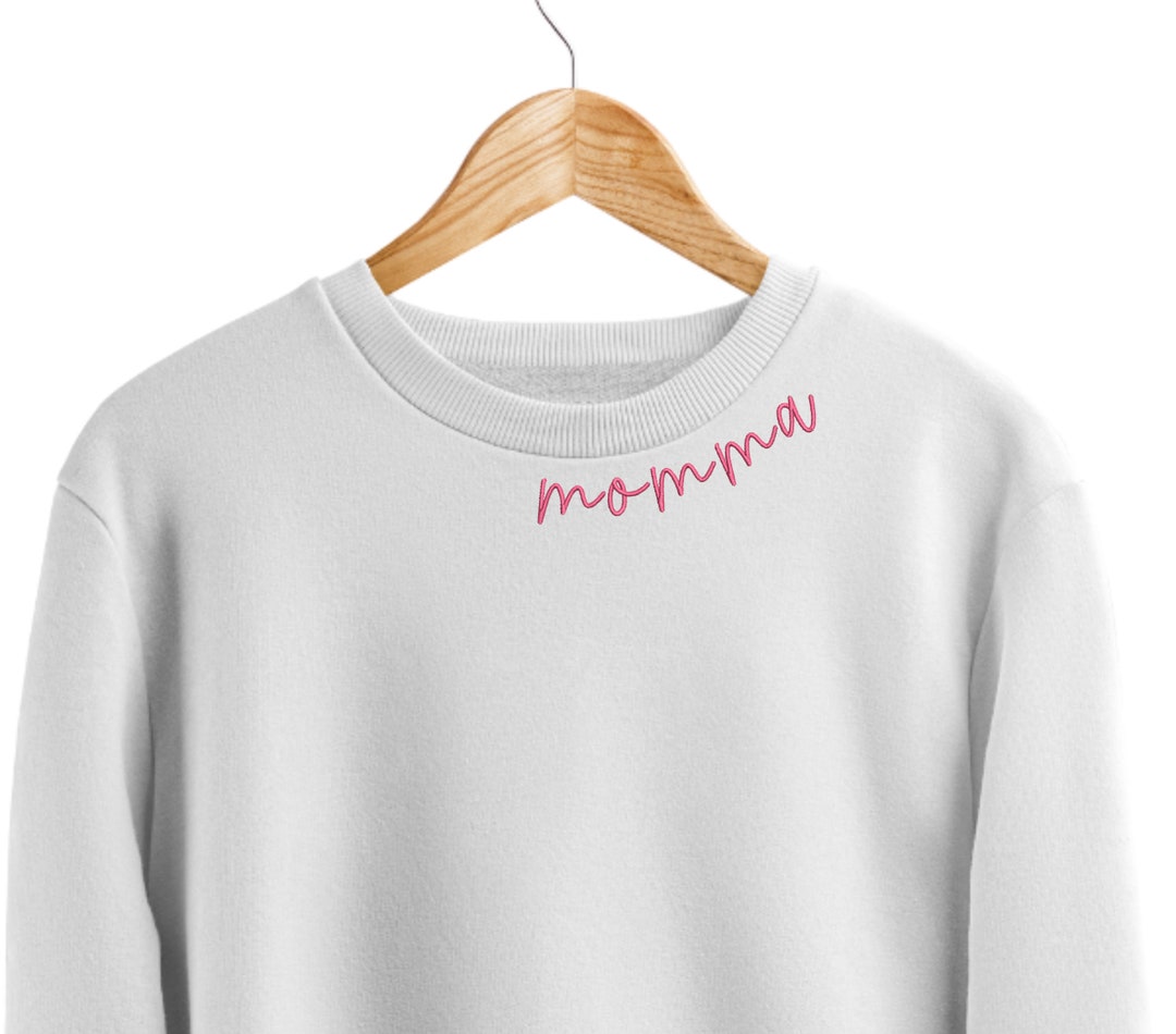 MOMMA Embroidery Design, Curved Neckline Machine Embroidery Design File ...