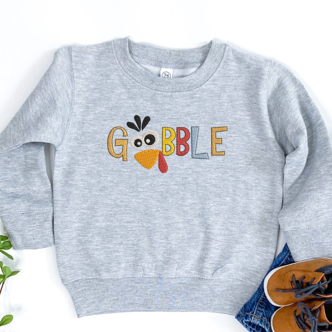 Gobble Turkey Machine Embroidery Design, Thanksgiving Embroidery, Fall ...