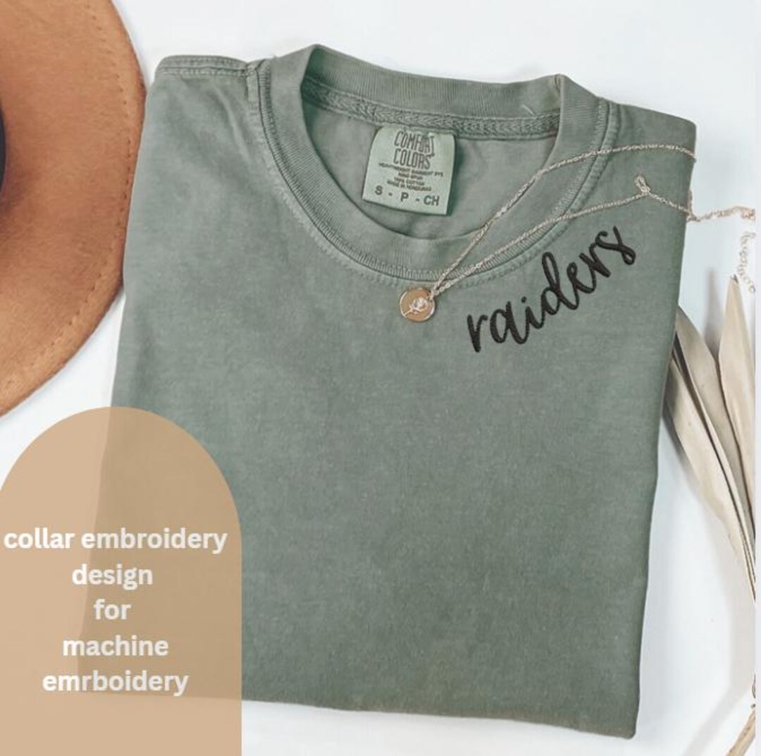 Raiders Collar Embroidery Design Team Raiders Machine Embroidery ...