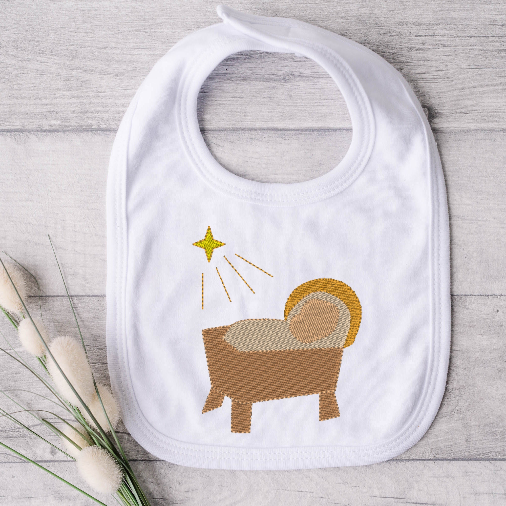 Baby Jesus Embroidery Design Manger Embroidery Nativity | Etsy