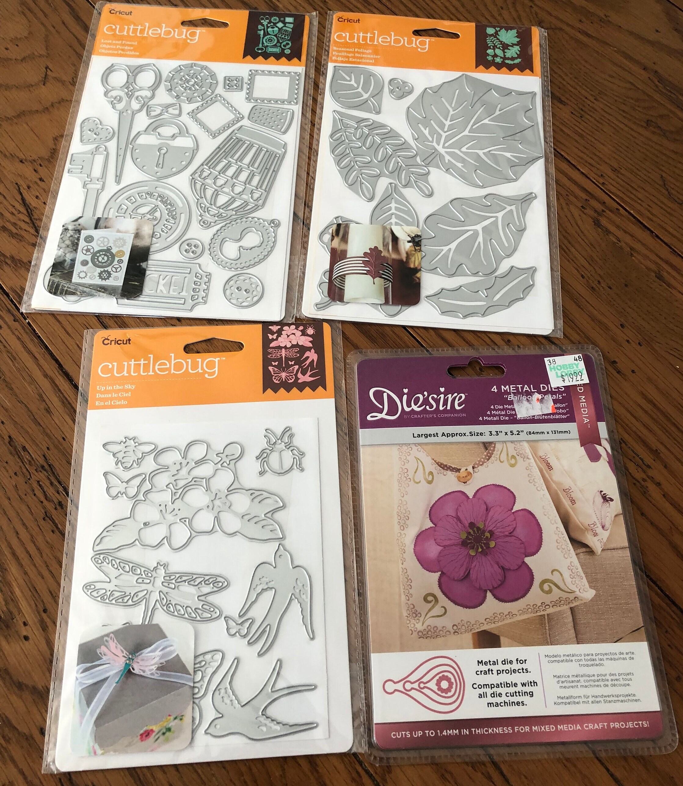 Lot of Cuttlebug Cricut Metal Die Set of 3 Lost & Found, Seasonal ...