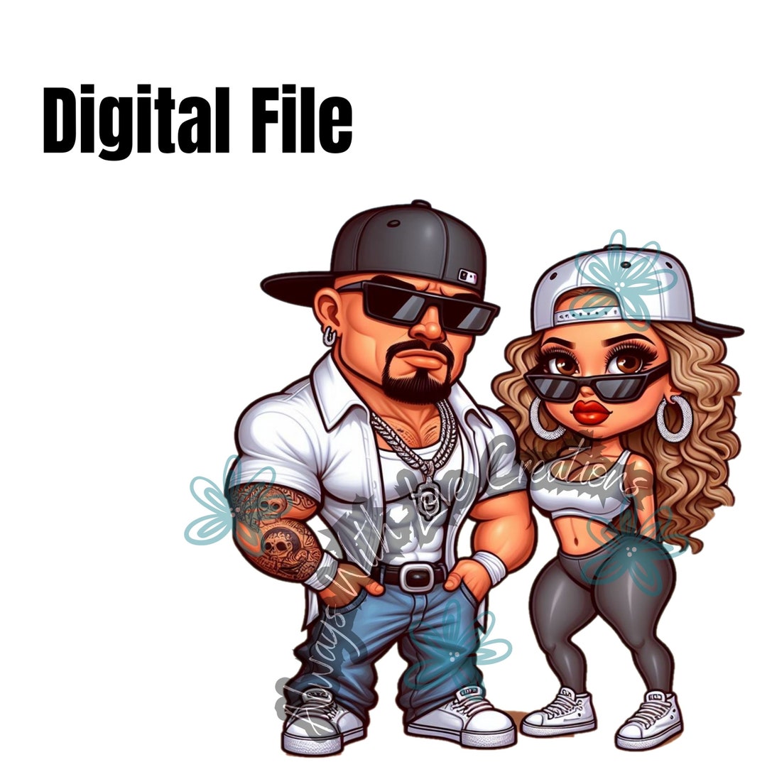 Chicano Couple Latin Lovers Cholo Chola Digital File / PNG / Clip Art ...
