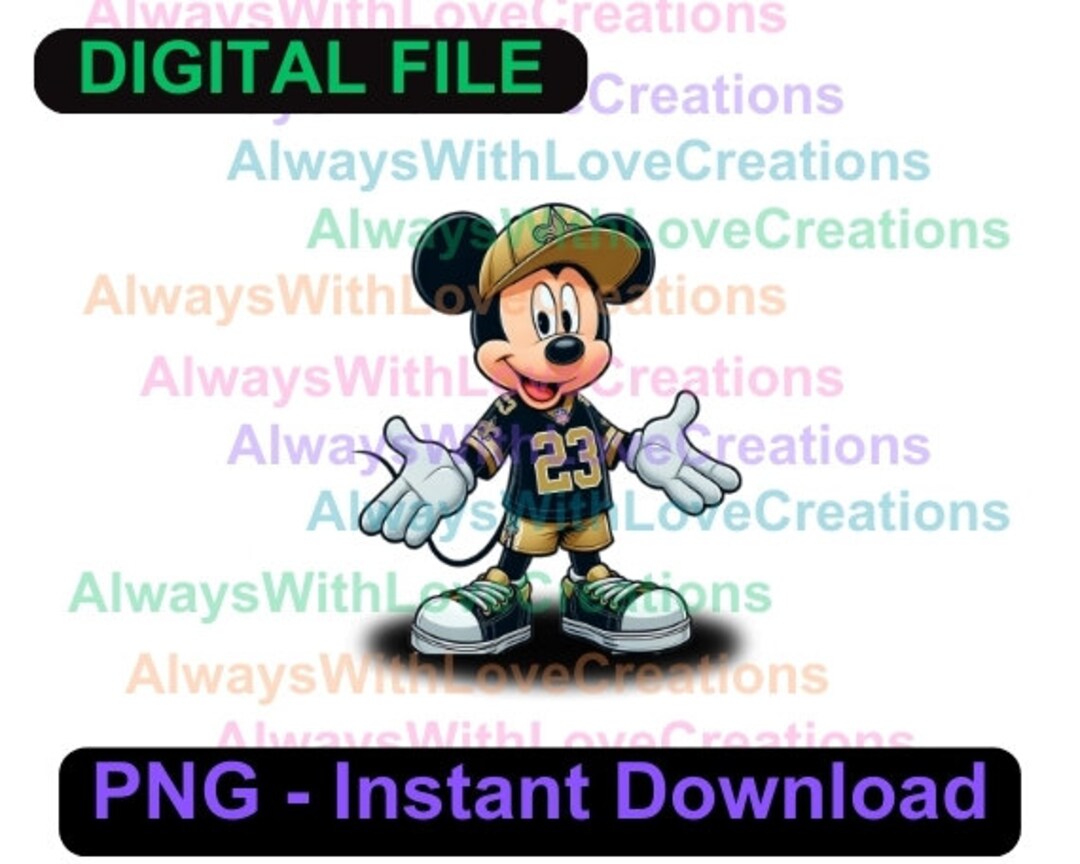 Saints Football Mouse fan Art Digital Image PNG File Instant Download ...