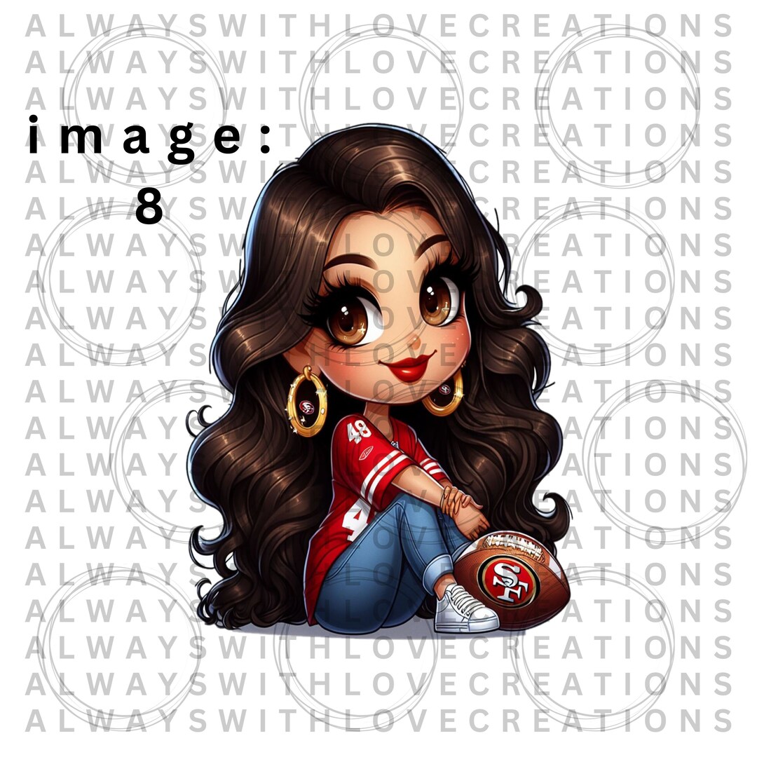 Football Niners / Cartoon Girl Latina Chicana / Digital Design Only ...
