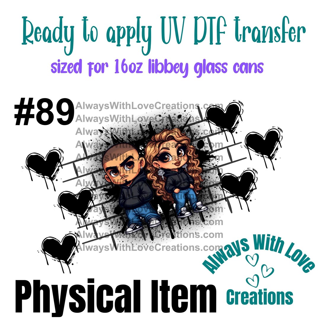 Chicano Couple Latina Cholo Ready to Apply UV DTF Wrap Fits 16oz Glass ...