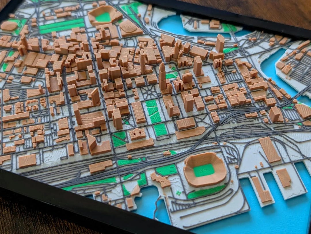 3D Printed Cleveland Skyline: Minimalist Cityscape Art - Etsy