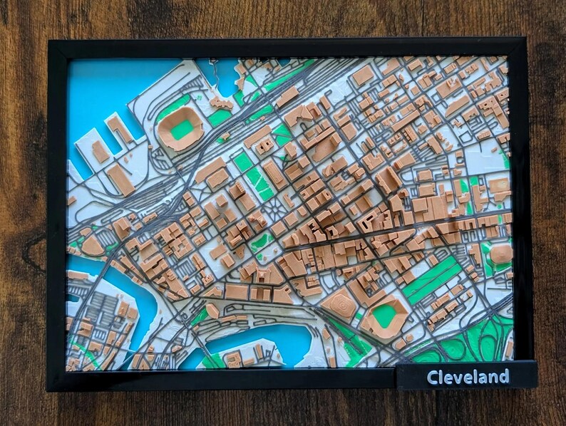 3D Printed Cleveland Skyline: Minimalist Cityscape Art - Etsy