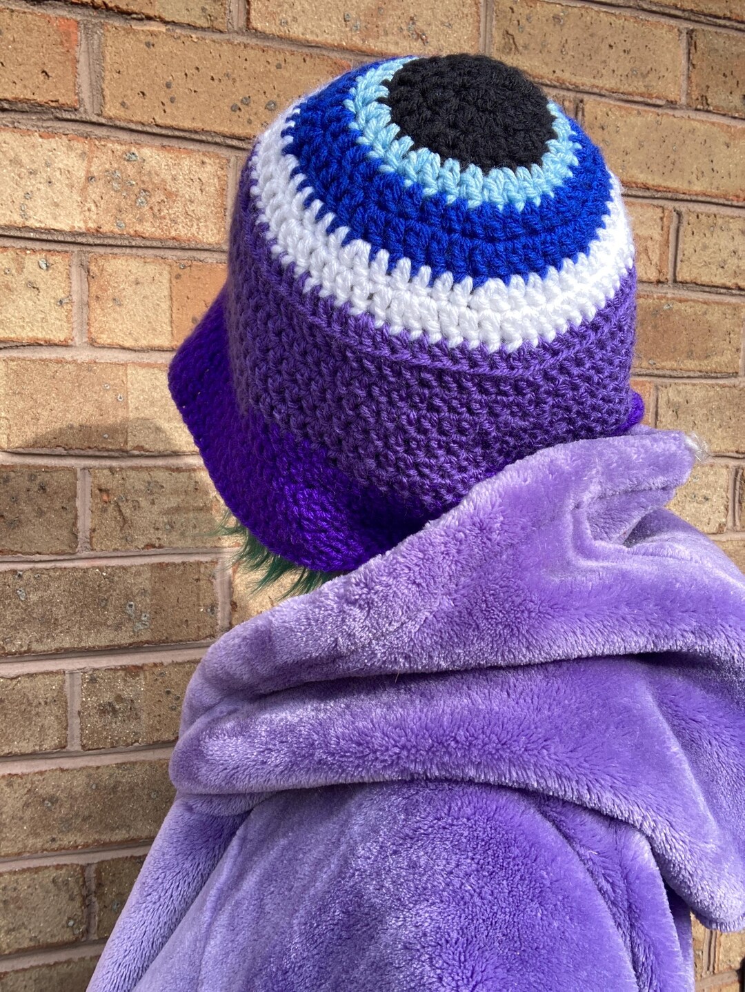 Evil Eye Bucket Style Hat, Crocheted Toque - Etsy