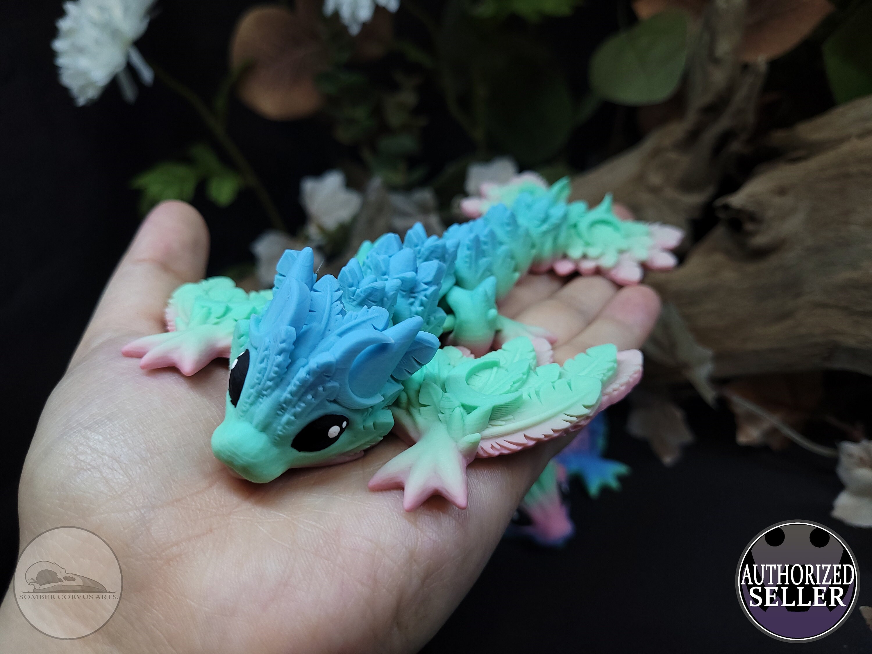 Pastel Rainbow Lunar Wyvern 3D Printed Articulated Fidget - Etsy