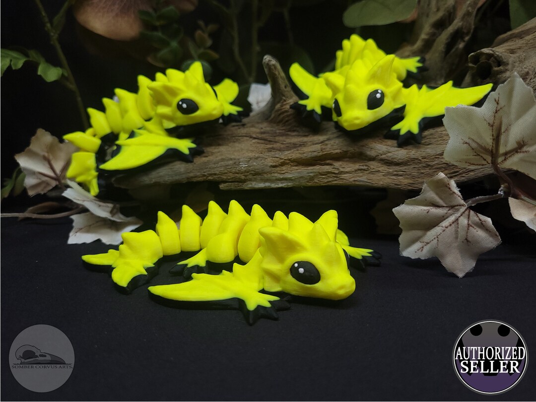 Yellow and Black Wyverns 3D Printed Articulated Fidget - Etsy