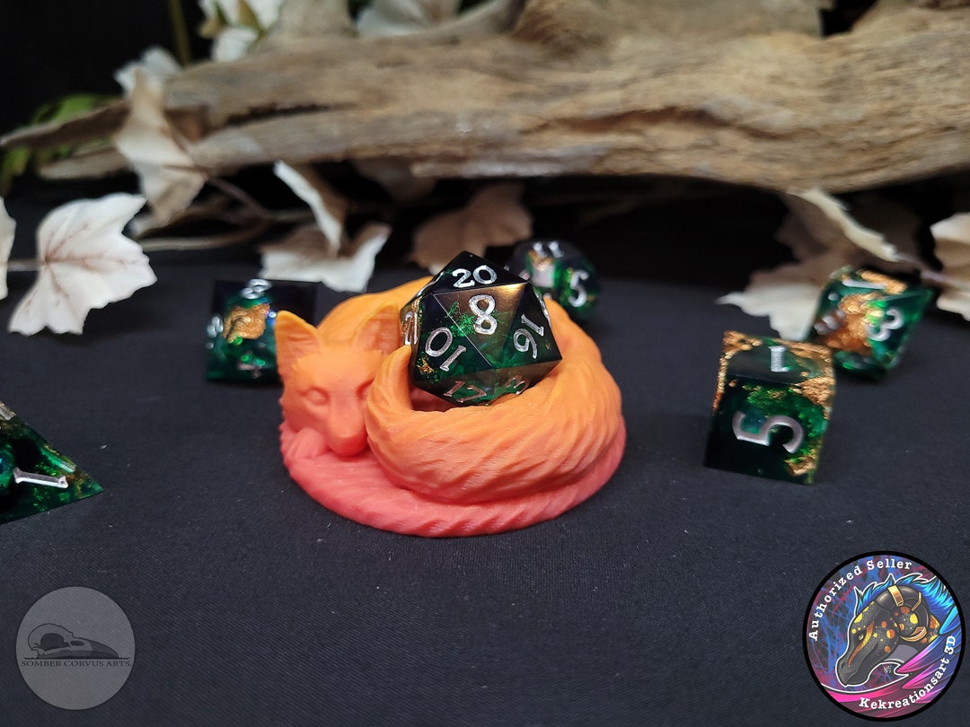 Mystery Sleeping Fox Dice Guardian 3D Printed - Etsy