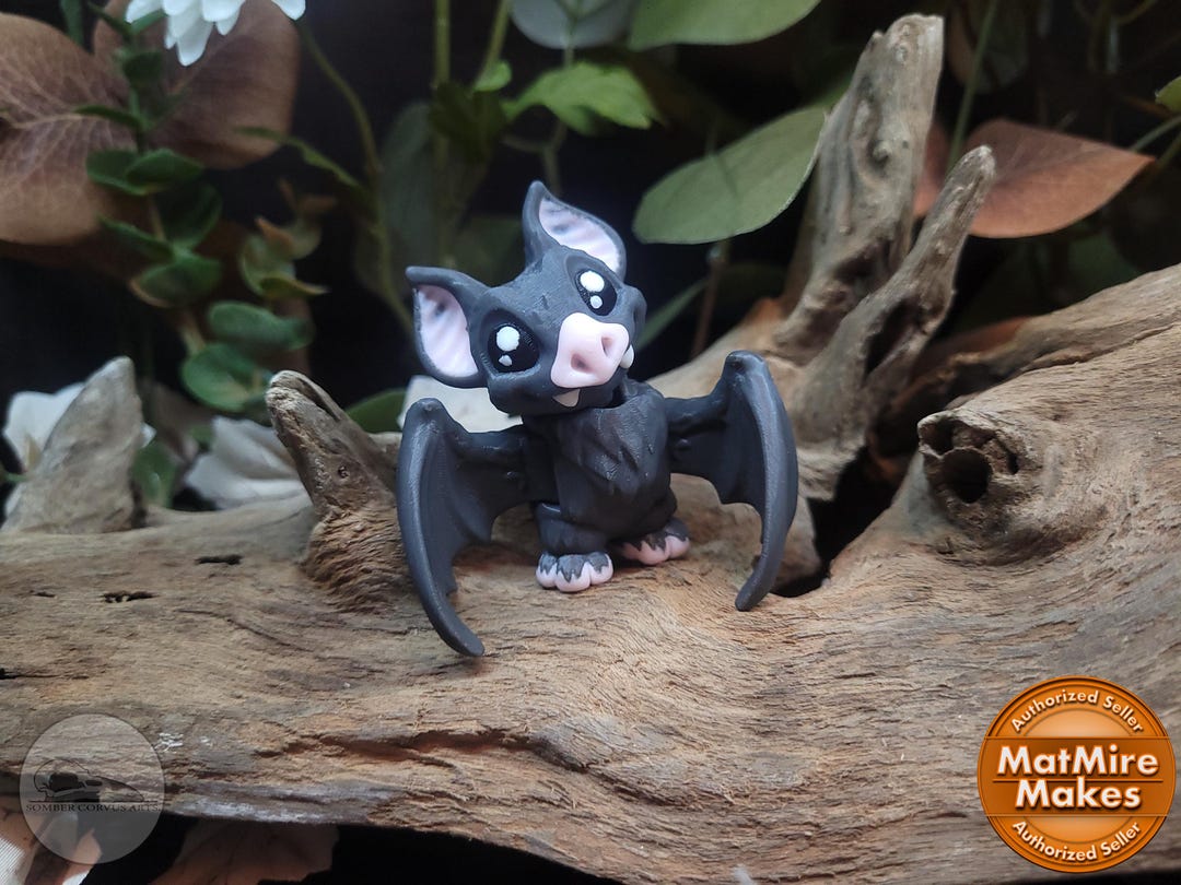 Small Gray Vampire Bat 3D Printed Articulated Fidget - Etsy