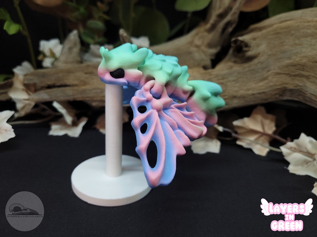 Pastel Rainbow Dragonfly Straw Topper 3D Printed Articulated Fidget - Etsy