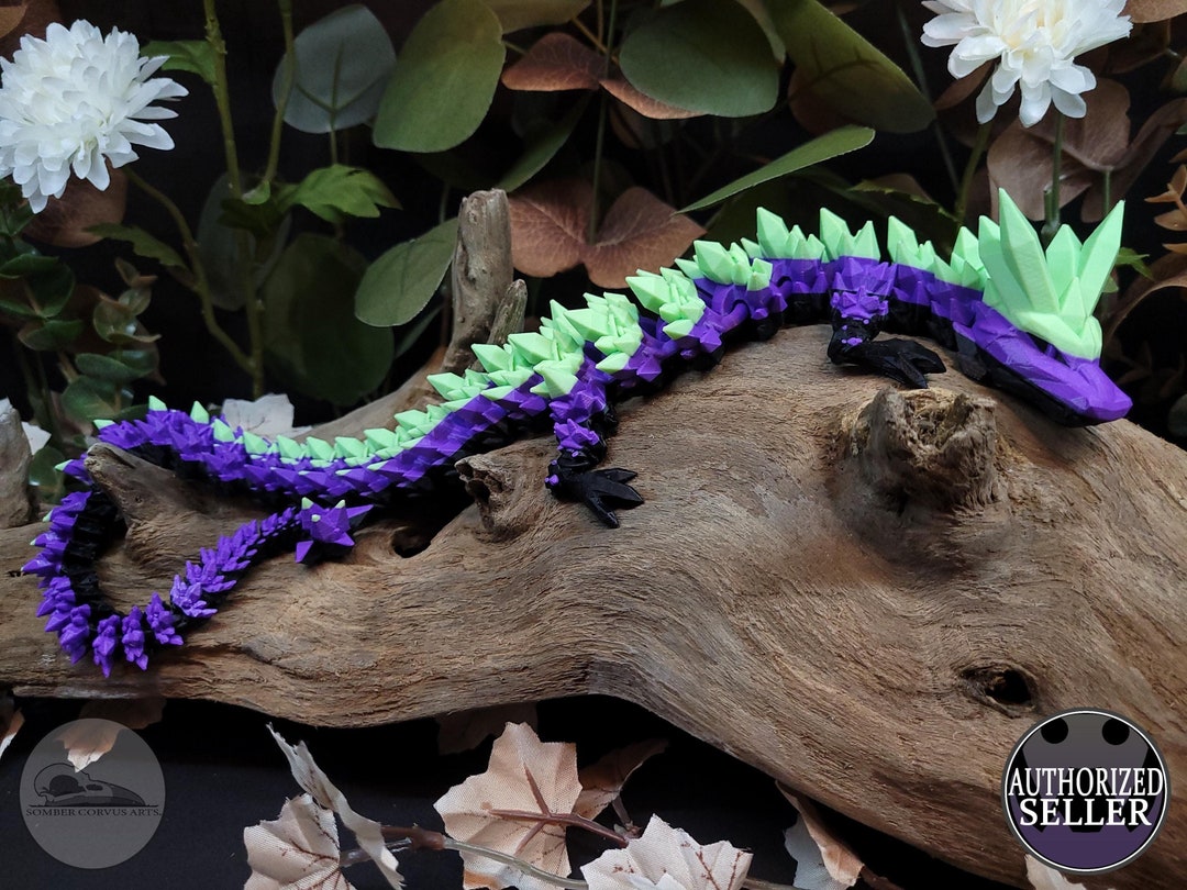 Hallow's Eve Crystal Dragon 3D Printed Articulated Fidget - Etsy