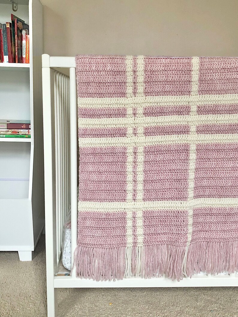 CROCHET PATTERN // Baby Rustic Tartan Blanket - Etsy