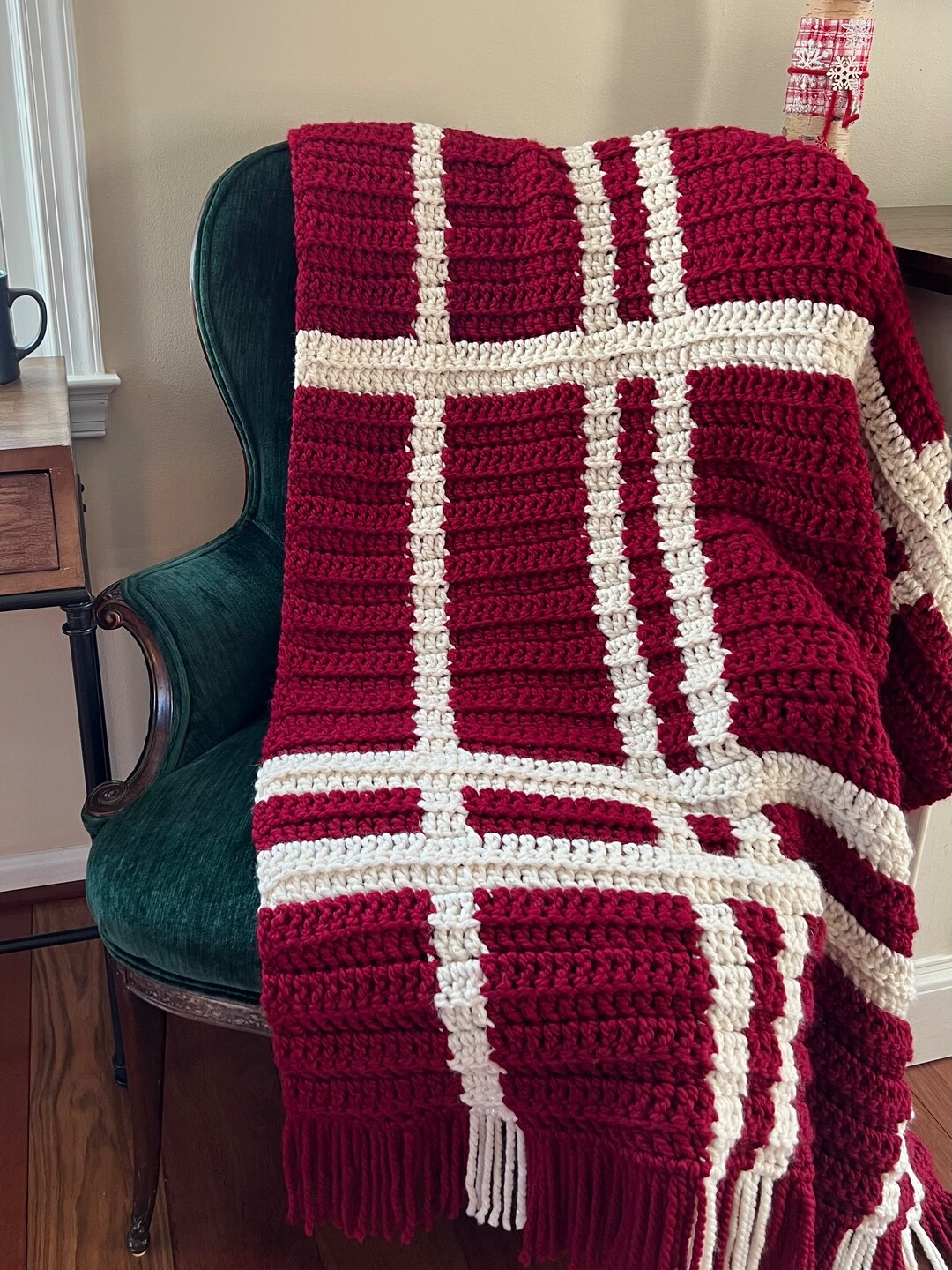CROCHET PATTERN // Rustic Tartan Super Chunky Throw Blanket Simple ...
