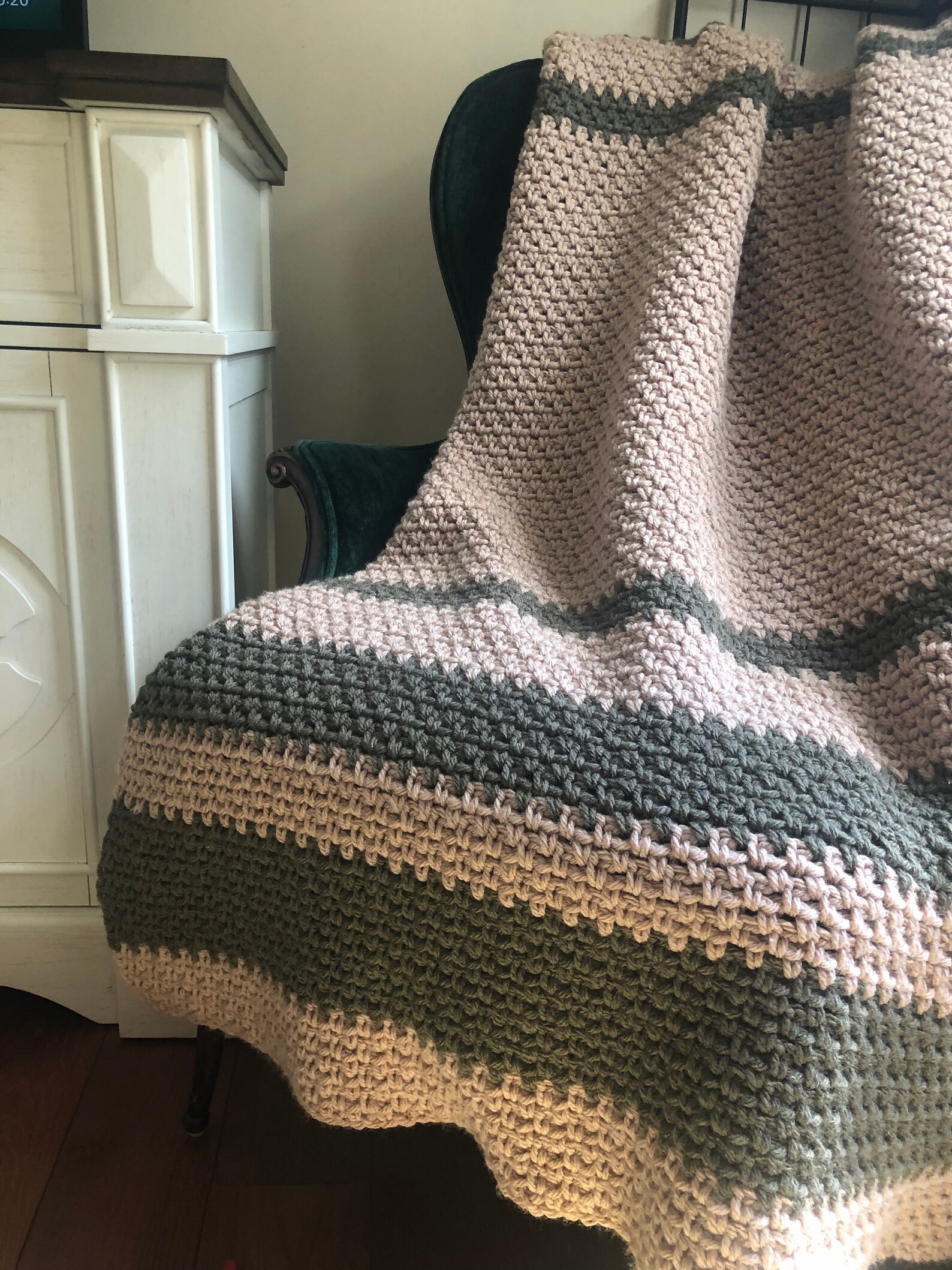 CROCHET PATTERN // Homecoming Throw Chunky Striped Couch Blanket - Etsy ...