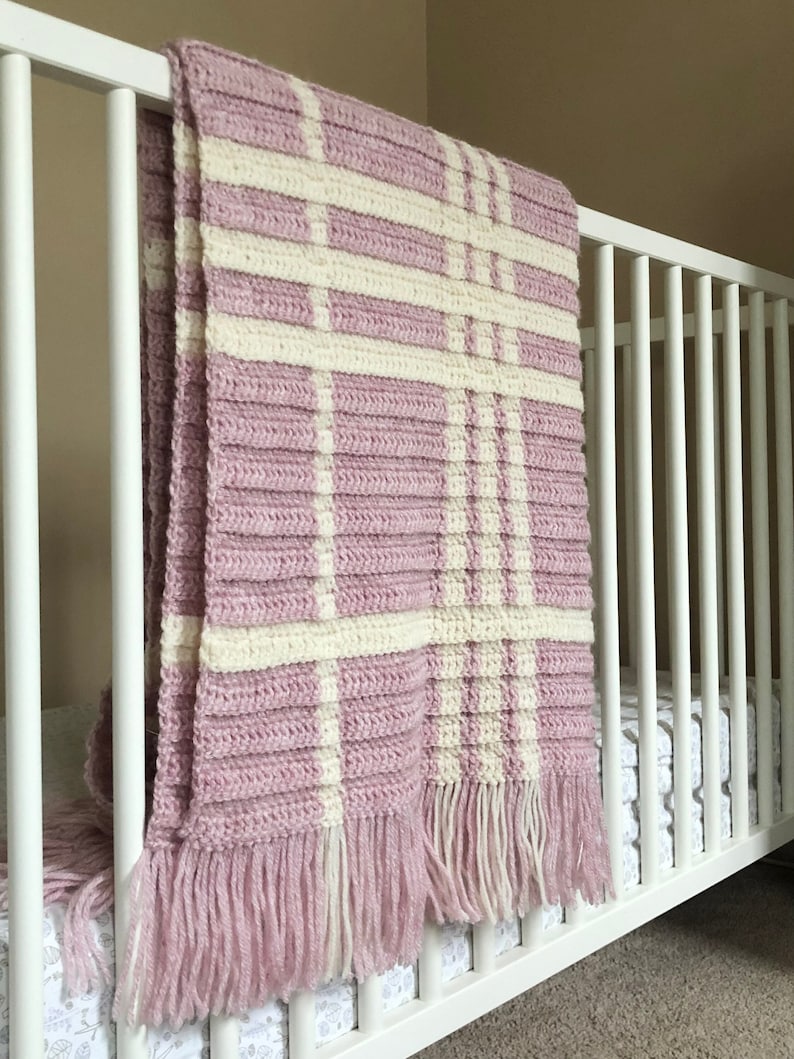 CROCHET PATTERN // Baby Rustic Tartan Blanket - Etsy