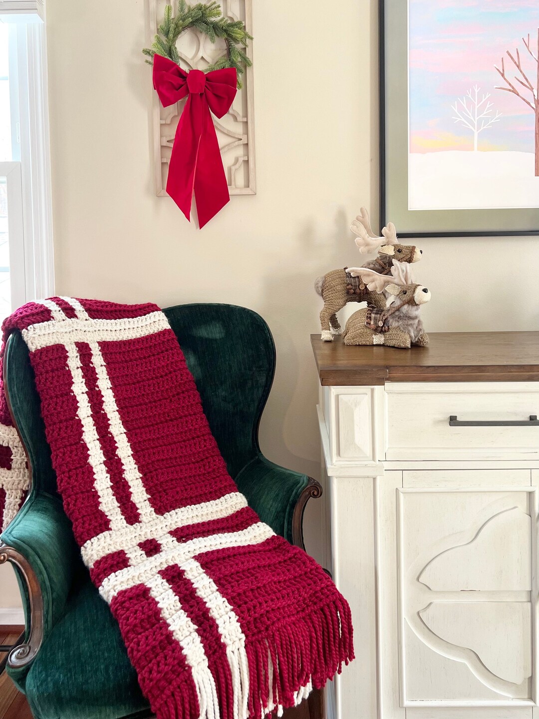 CROCHET PATTERN // Rustic Tartan Super Chunky Throw Blanket - Etsy