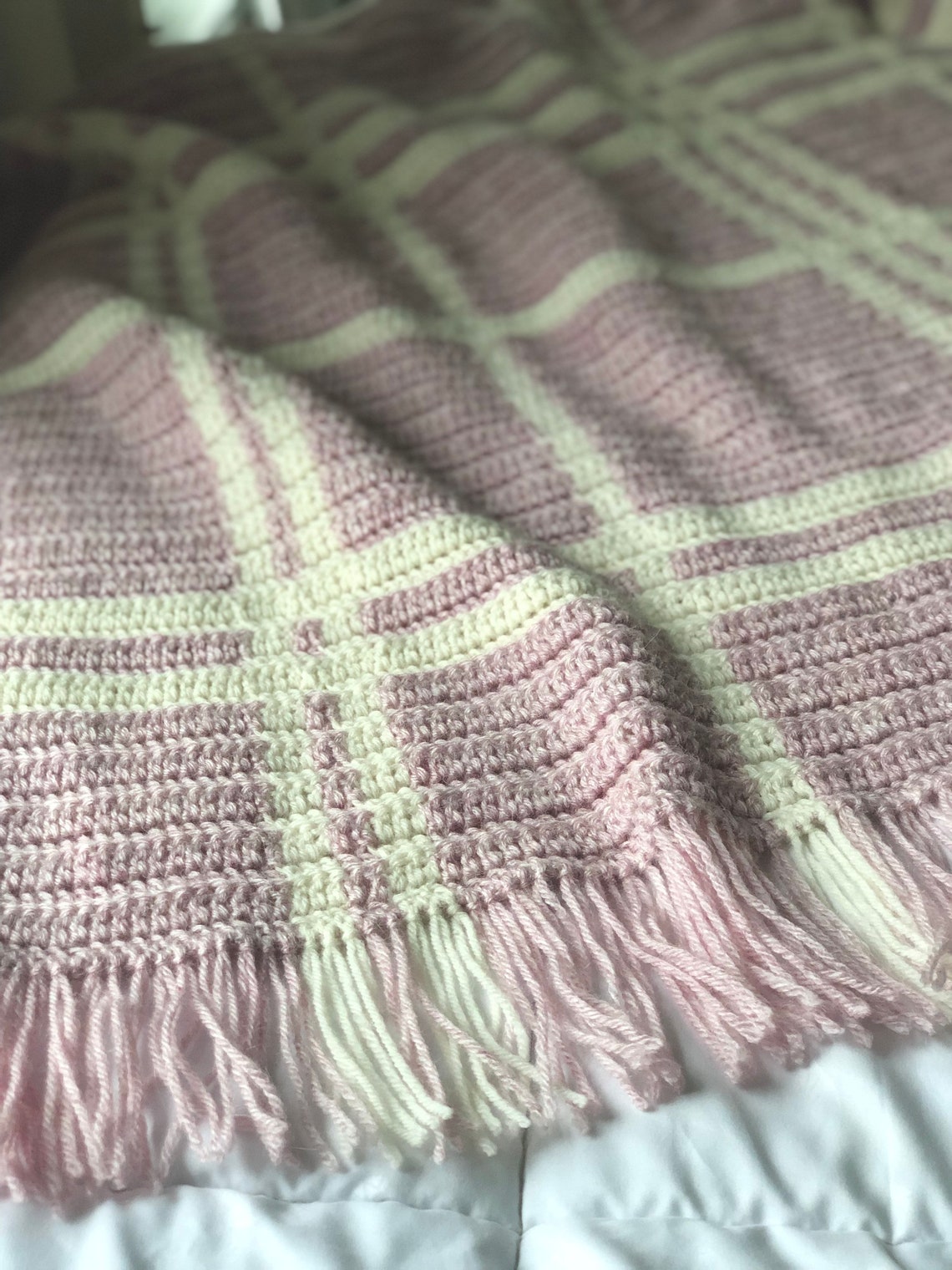 CROCHET PATTERN // Baby Rustic Tartan Blanket - Etsy