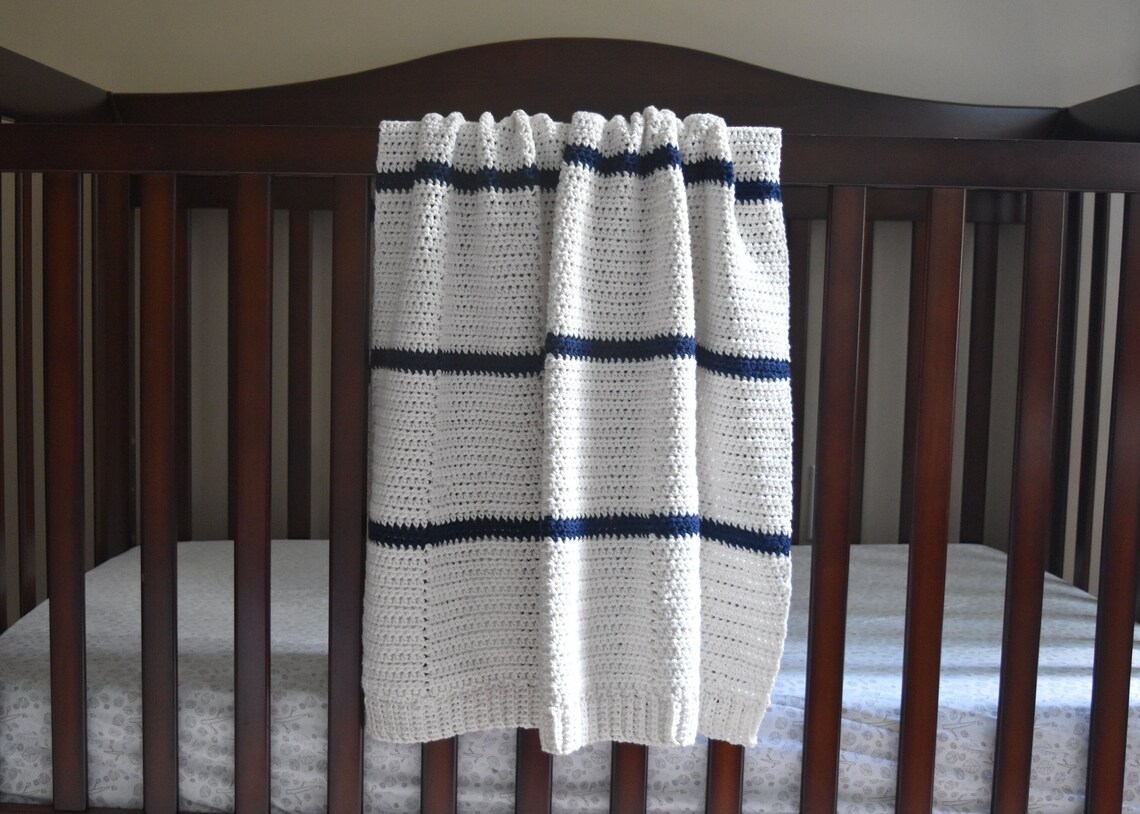 CROCHET PATTERN // Nantucket Baby Blanket for Baby Boy Nautical Striped ...