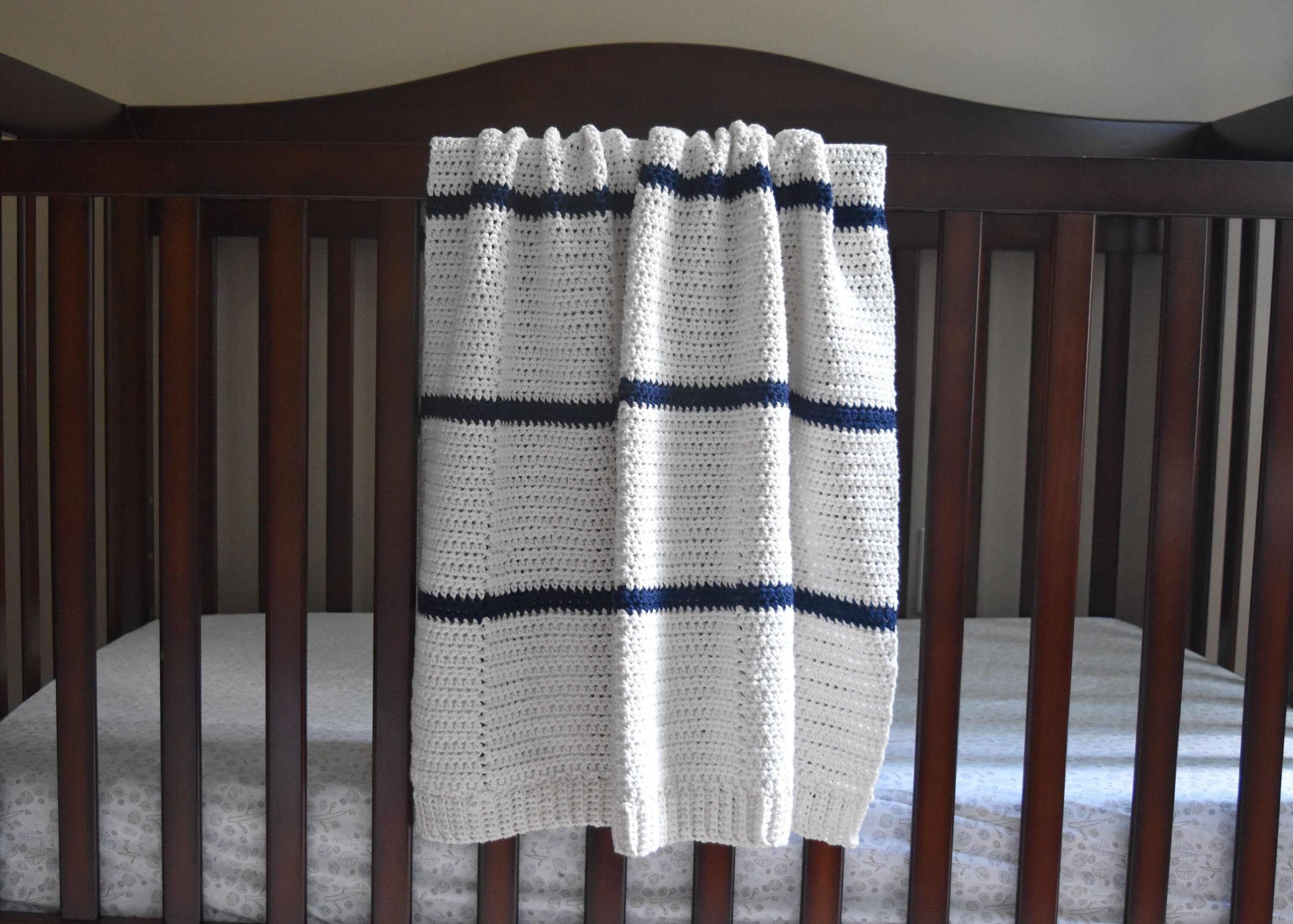 CROCHET PATTERN // Nantucket Baby Blanket for Baby Boy Nautical Striped ...