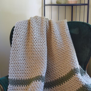 CROCHET PATTERN // Homecoming Throw Chunky Striped Couch Blanket - Etsy
