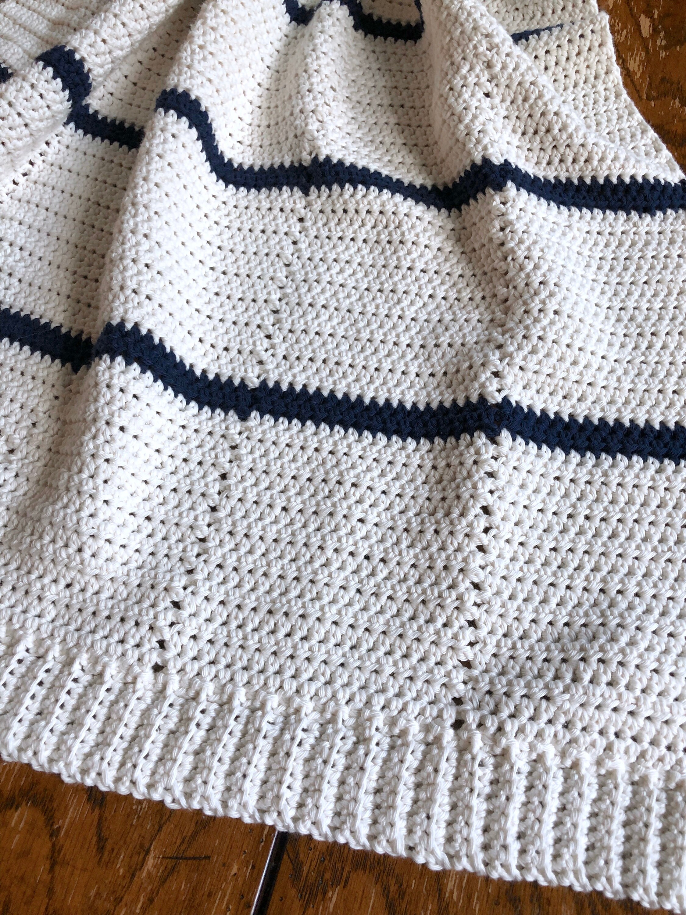 CROCHET PATTERN // Nantucket Baby Blanket for Baby Boy Nautical Striped ...