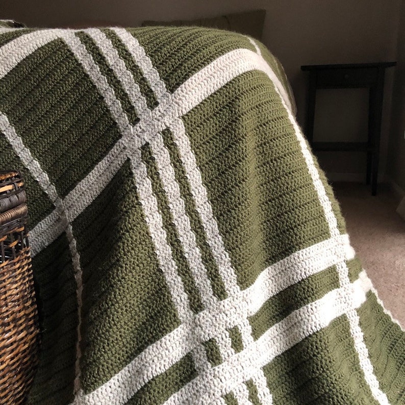 CROCHET PATTERN // Rustic Tartan LITE Throw Blanket Simple - Etsy