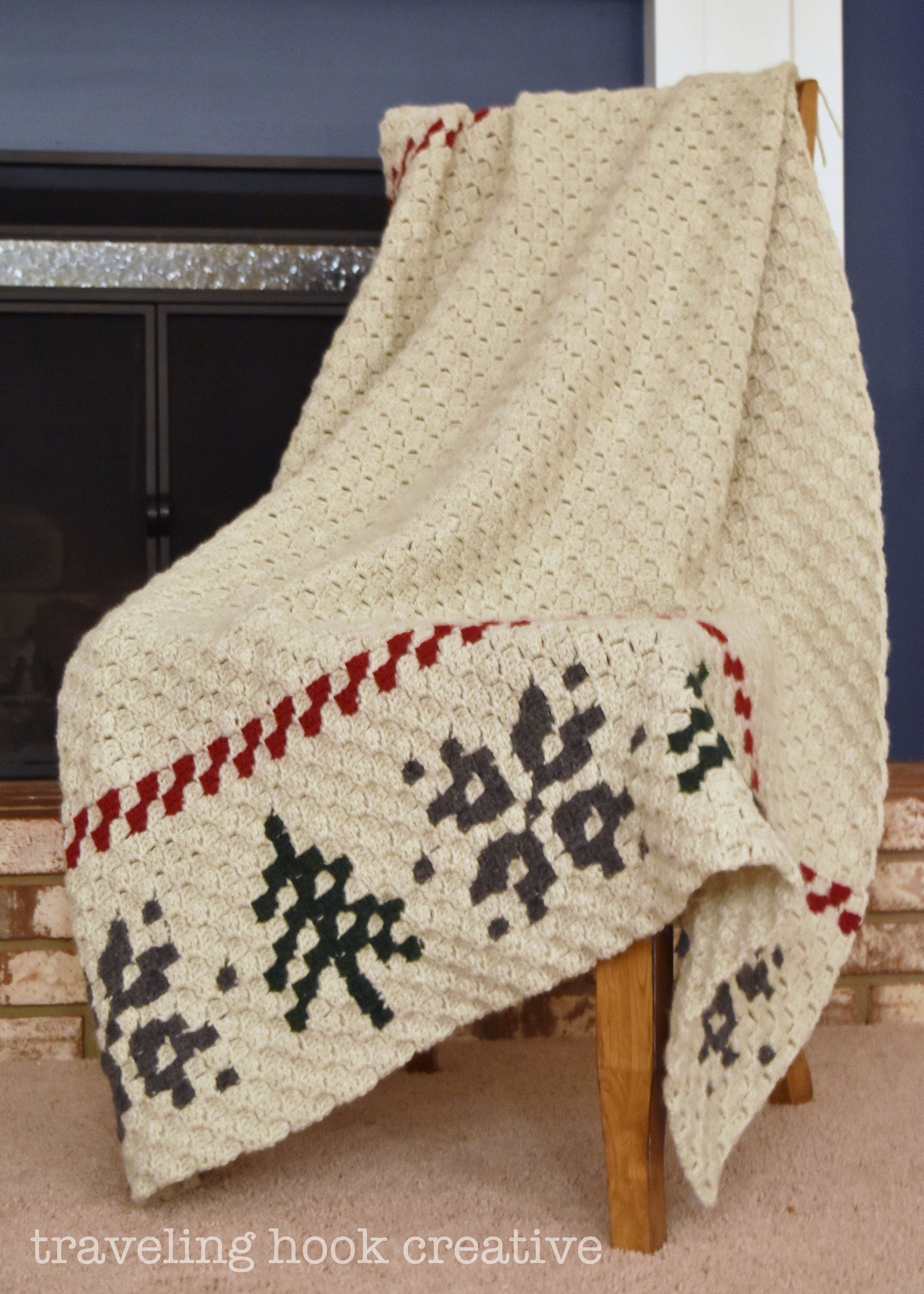 CROCHET PATTERN // Holiday Hygge Throw Scandinavian Snowflake Christmas ...
