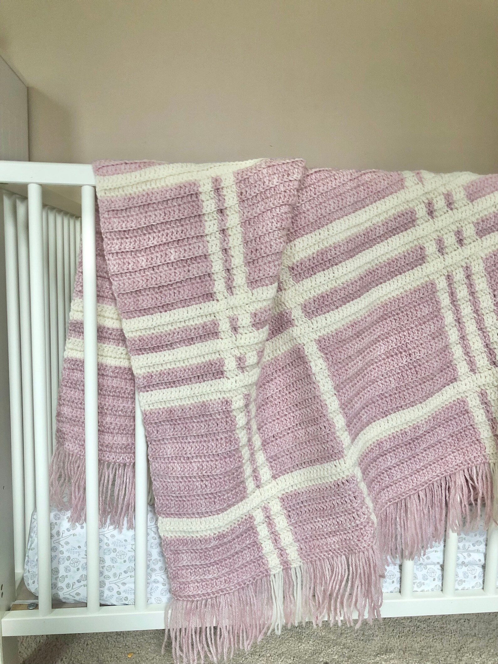 CROCHET PATTERN // Baby Rustic Tartan Blanket - Etsy