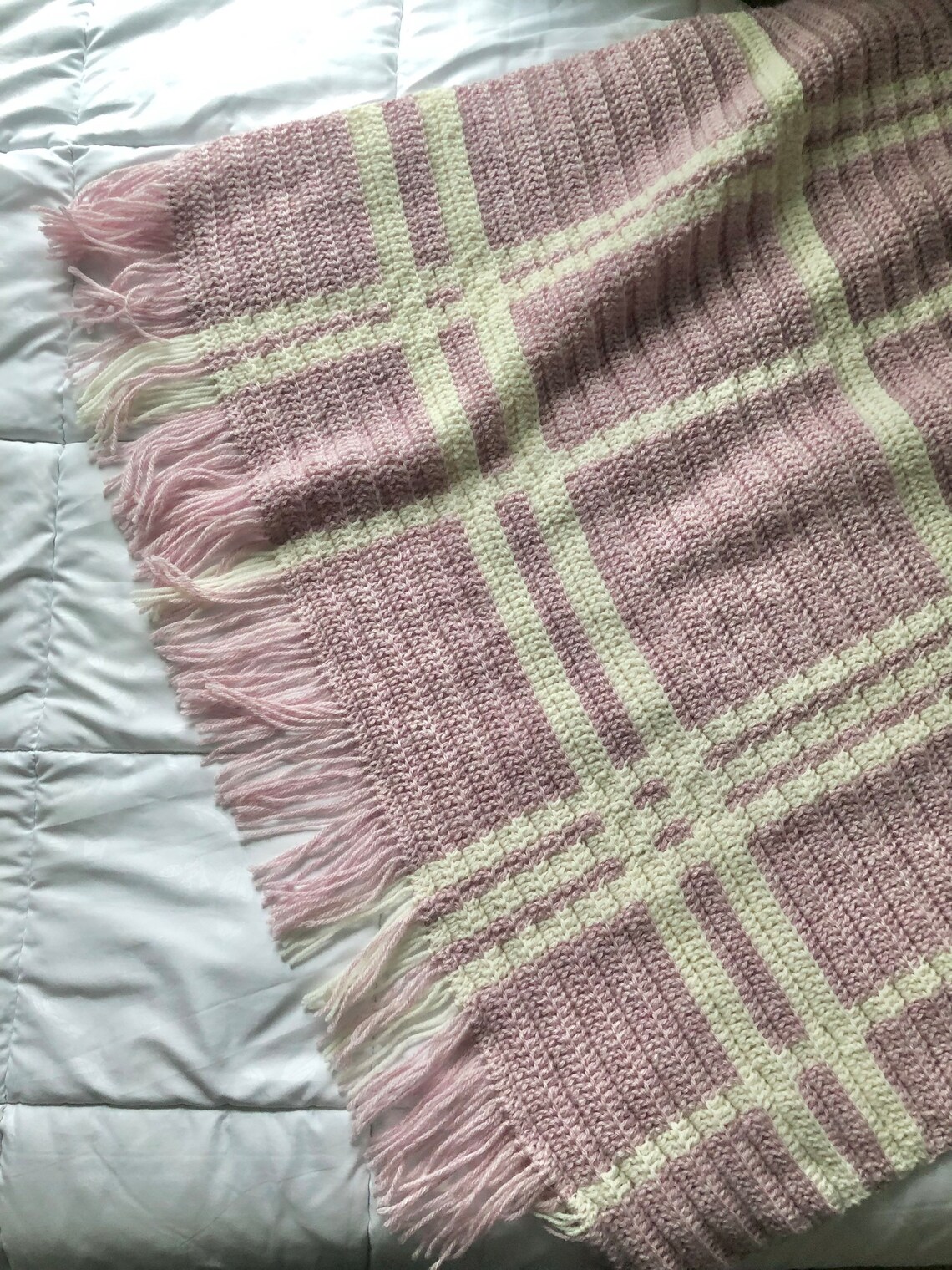 CROCHET PATTERN // Baby Rustic Tartan Blanket - Etsy