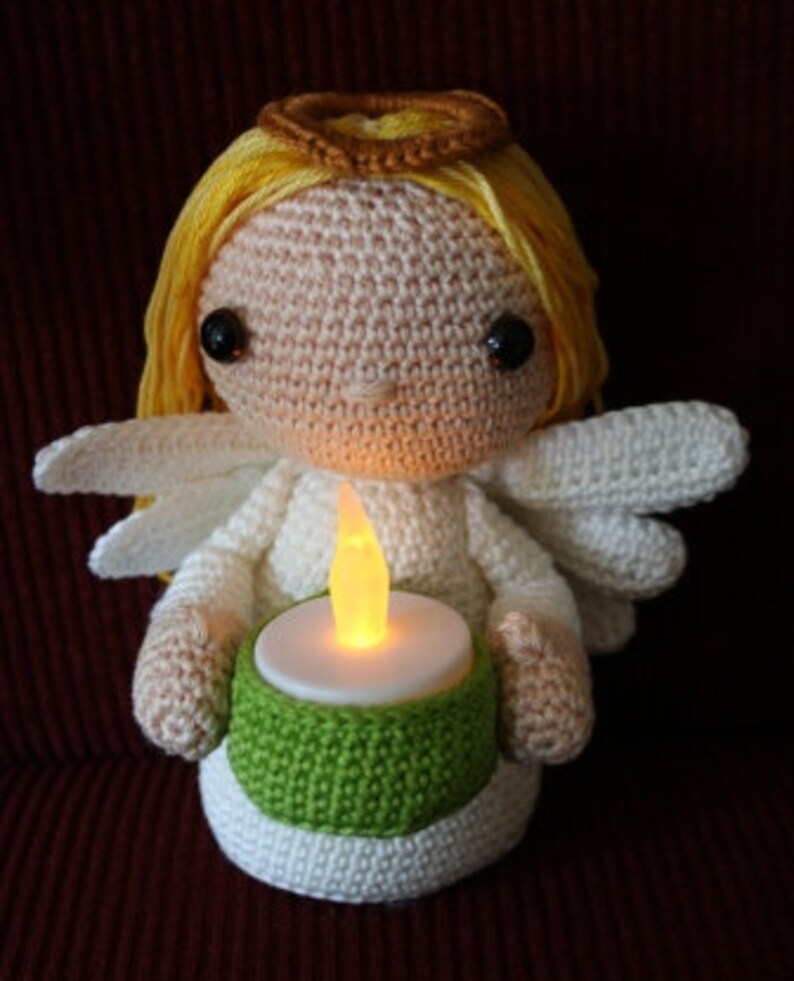 Angel with candle PDF crochet pattern | Etsy