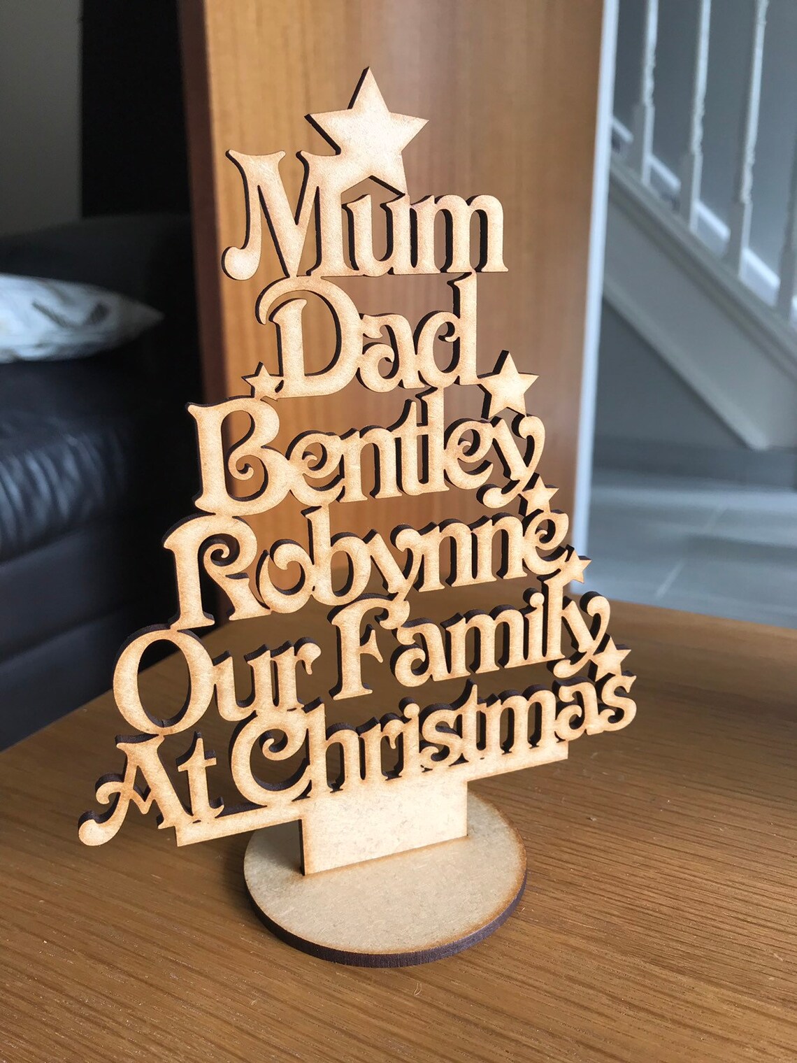 Personalised Wooden Family Name Christmas Tree. Family Tree - Etsy